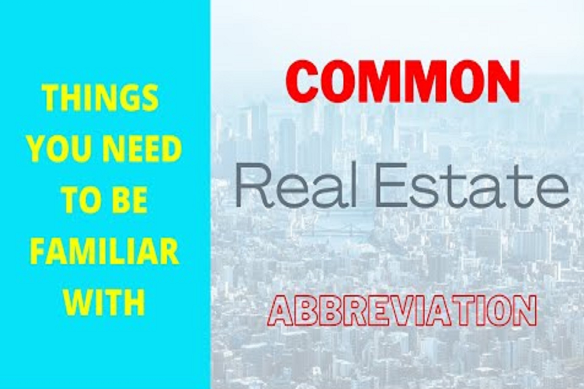 Common Abbreviations In Real Estate